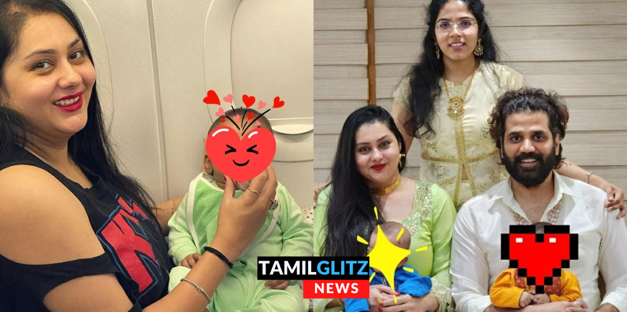 தனது குட்டி கிருஷ்ணன்-களுக்கு கிருஷ்ணன் பெயரையே வைத்துள்ள நமீதா.! அழகிய ...