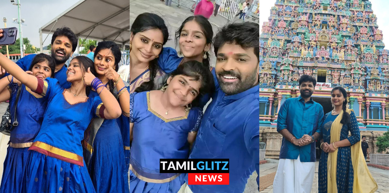 ஆடி வெள்ளியில் குடும்பத்துடன் கோவிலுக்கு சென்ற ராஜ்கமல், லதாராவ் ...