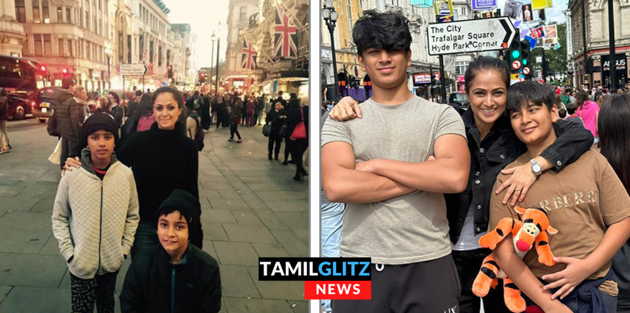 சிம்ரனின் 2 மகன்களை பாத்து இருக்கீங்களா? நல்லா வளந்துட்டாங்களே ...